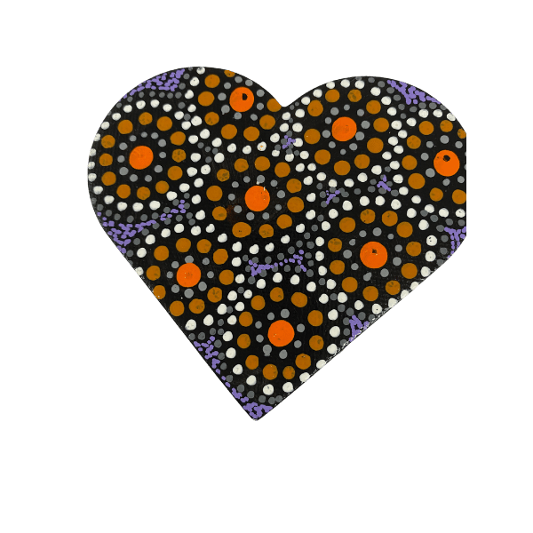 HAND PAINTED INDIGENOUS MAGNETIC HEART 15