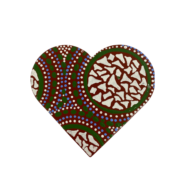 HAND PAINTED INDIGENOUS MAGNETIC HEART 38