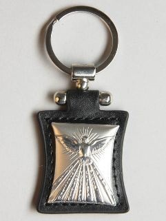Keyring S/S Black Leather Confirmation | Online Christian Supplies Shop