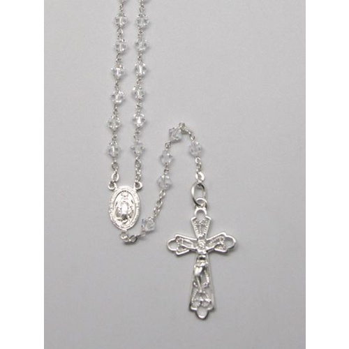 Rosary With 7MM Pink Crystal Beads | Online Christian Supplies Shop